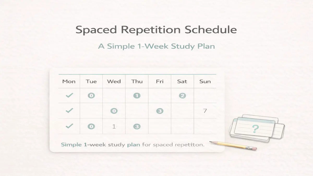 Spaced Repetition Schedule: A Powerful 1-Week Study Plan